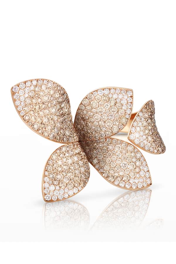 ZYDO 18k Mosaic Flower Diamond Engagement Ring, Size 7 | Neiman Marcus