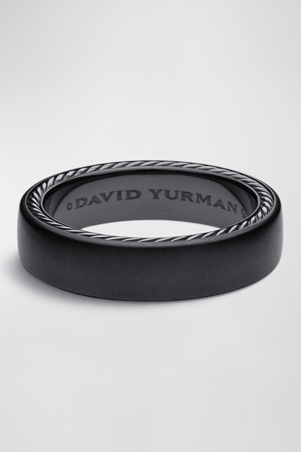 David Yurman Men's Streamline Thin Gray Titanium Band Ring | Neiman Marcus