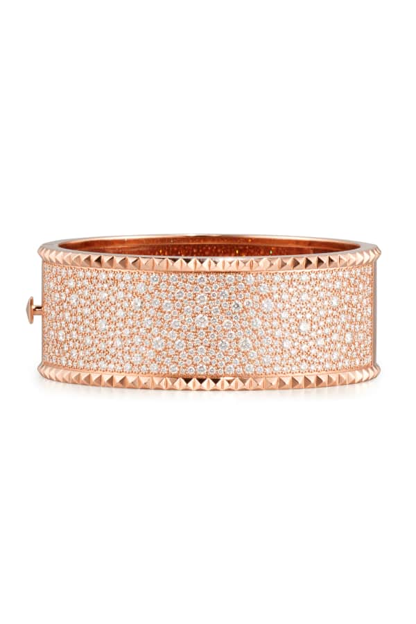 Roberto Coin 18k White Gold Venetian Princess Wide Diamond Bangle