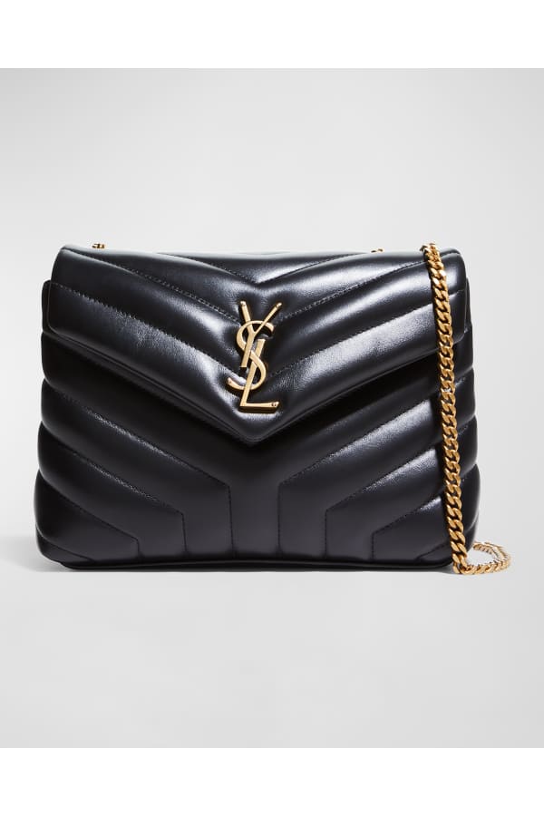 Saint Laurent LouLou YSL Small Quilted Denim Shoulder Bag | Neiman Marcus