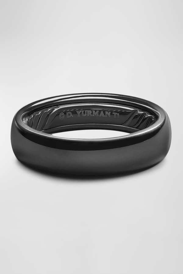 David Yurman Men's Streamline Thin Gray Titanium Band Ring | Neiman Marcus