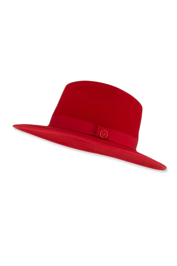 Keith James Men's King Red-Brim Wool Fedora Hat | Neiman Marcus
