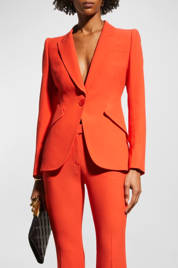 FRAME Classic One-Button Velvet Blazer | Neiman Marcus