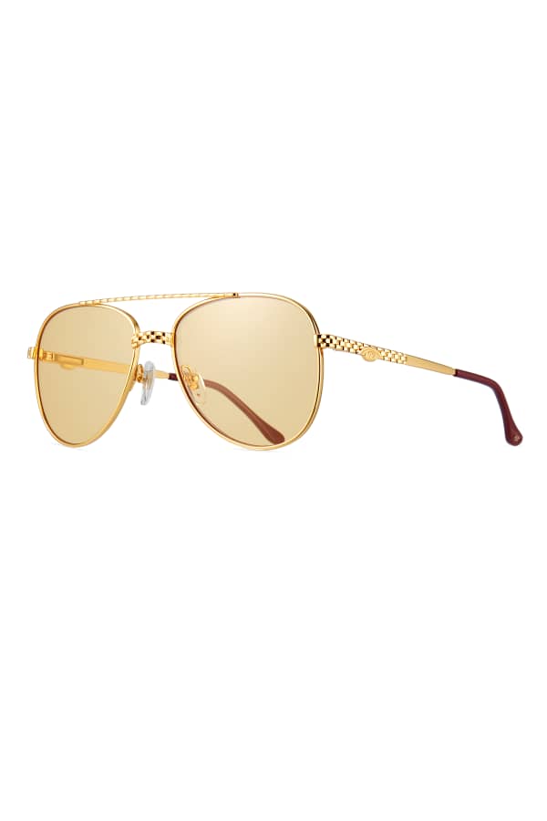 Vintage Frames Company Men's CEO Gold-Plated Aviator Sunglasses ...