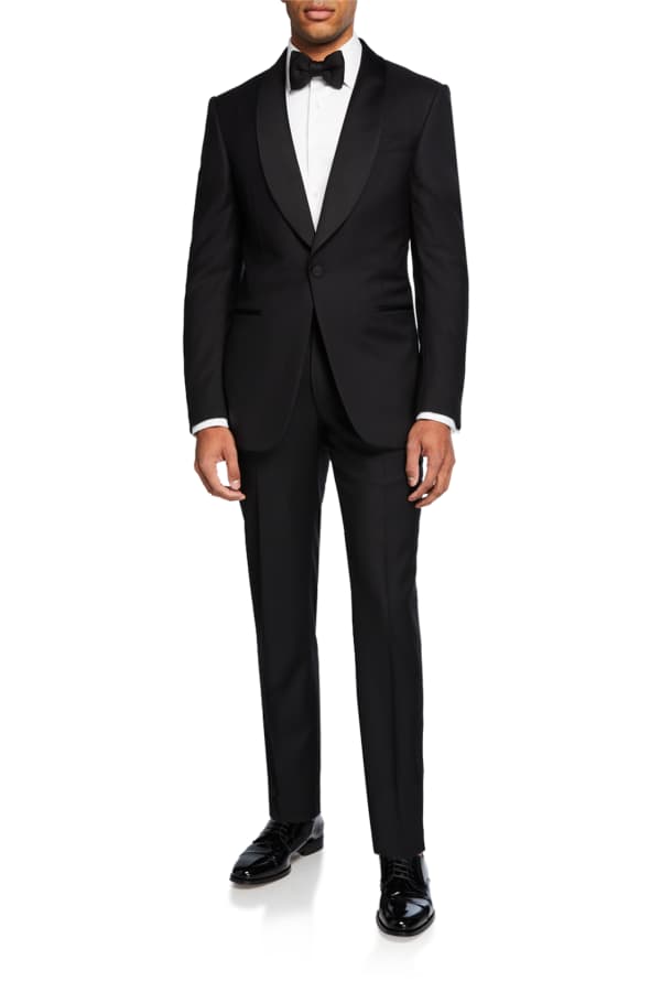 Kiton Men's Tonal Check Wool Suit | Neiman Marcus