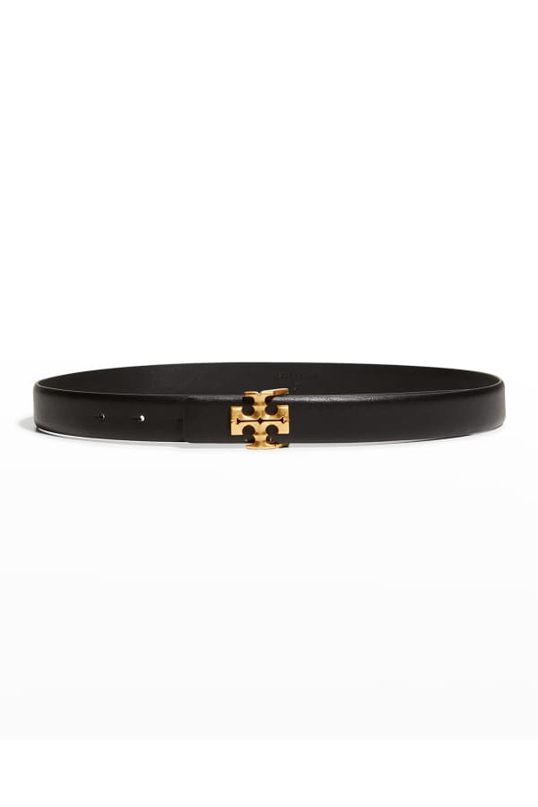 Salvatore Ferragamo Leather Belt w/ Tortoise Shell Resin Gancini Buckle ...