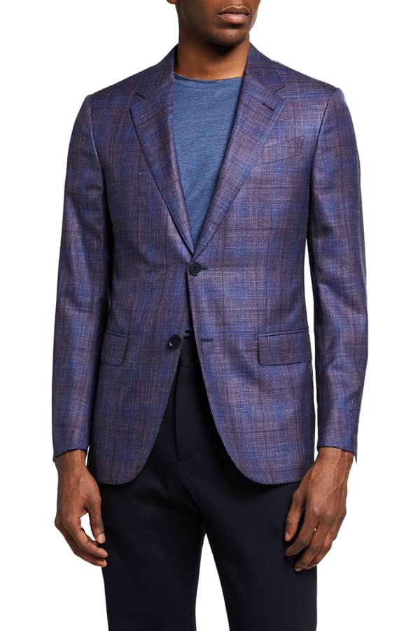 Canali Men's Plaid Wool Sport Jacket | Neiman Marcus