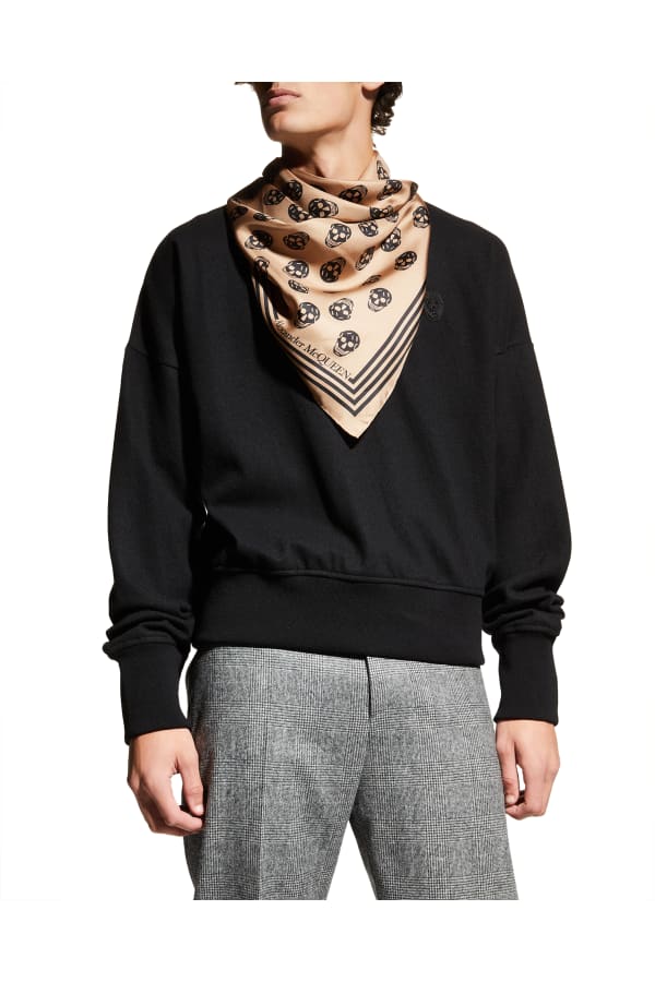 Versace Men's Baroque Silk Square Scarf | Neiman Marcus