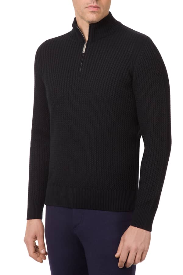Gucci Men's Sweater with Striped Sleeves | Neiman Marcus