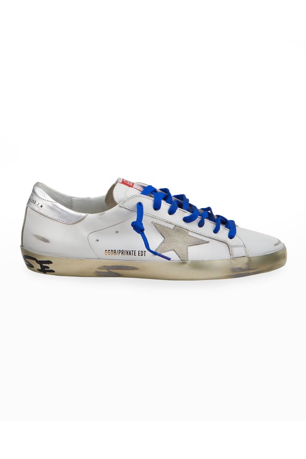 Golden Goose Men's Metallic Leather Suede Low-Top Sneakers | Neiman Marcus