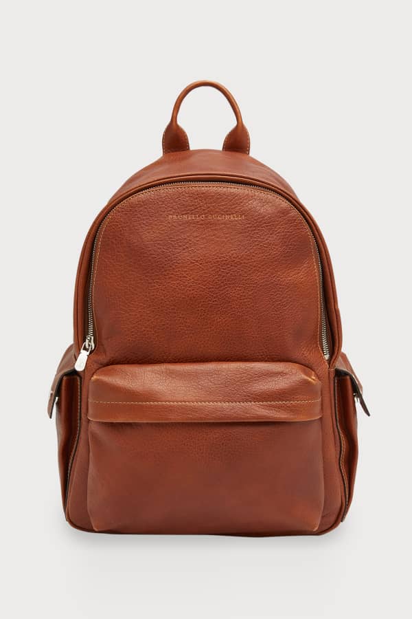 Shinola Men's Fulton Smooth Grain Leather Backpack | Neiman Marcus