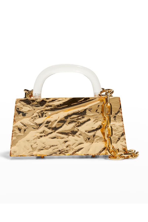 Nancy Gonzalez Small Metallic Lizard Top Handle Bag | Neiman Marcus