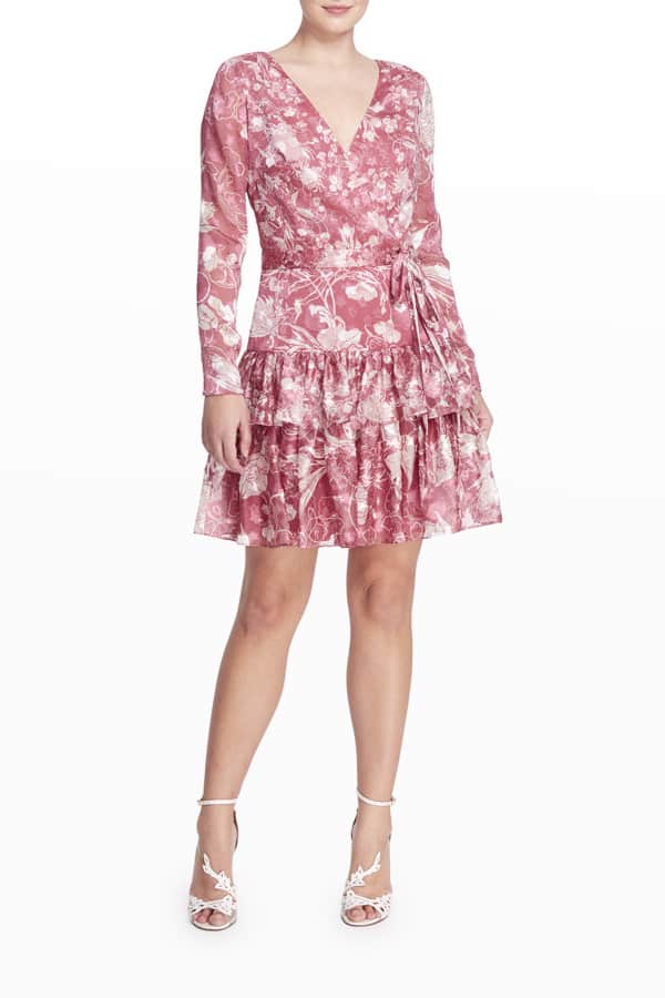 Farm Rio Artsy Leopards Tiered Mini Dress | Neiman Marcus