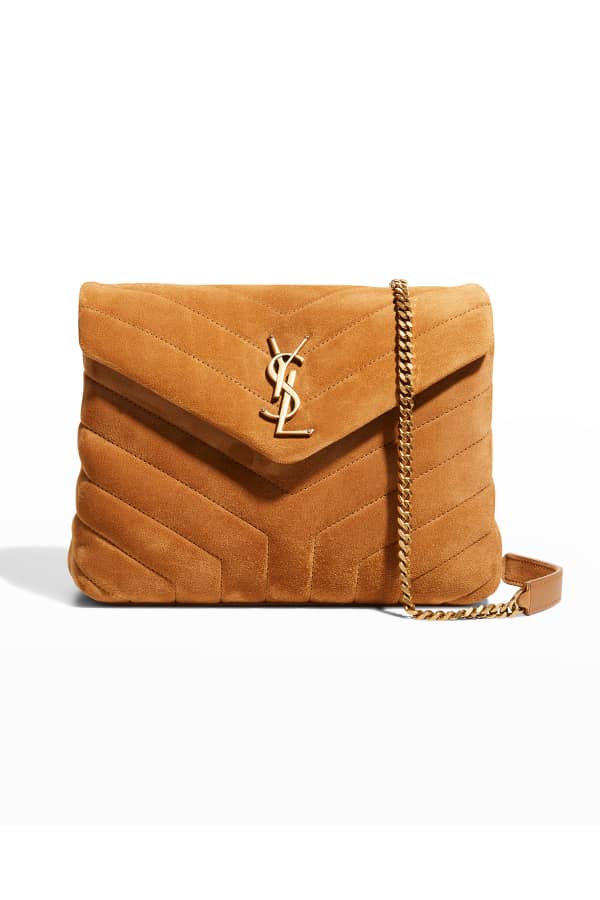 Saint Laurent Niki Medium YSL Quilted Suede Shoulder Bag | Neiman Marcus