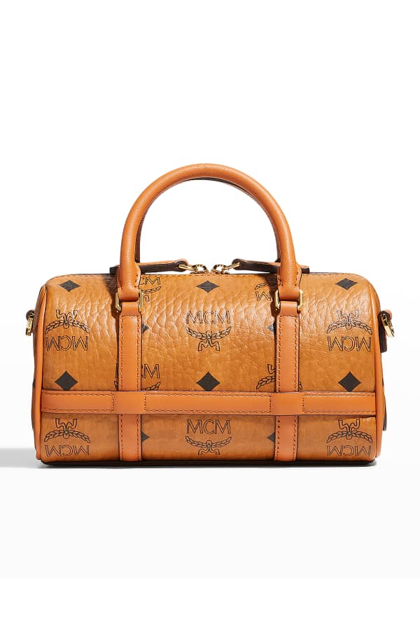 MCM Essential Visetos Original Mini Boston Bag | Neiman Marcus