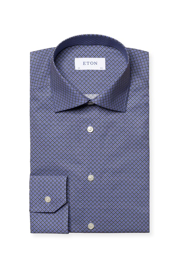 Eton Men's Basic Slim-Fit Houndstooth Dress Shirt | Neiman Marcus