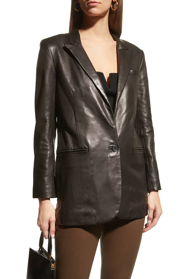 FRAME 70s Leather Blazer | Neiman Marcus
