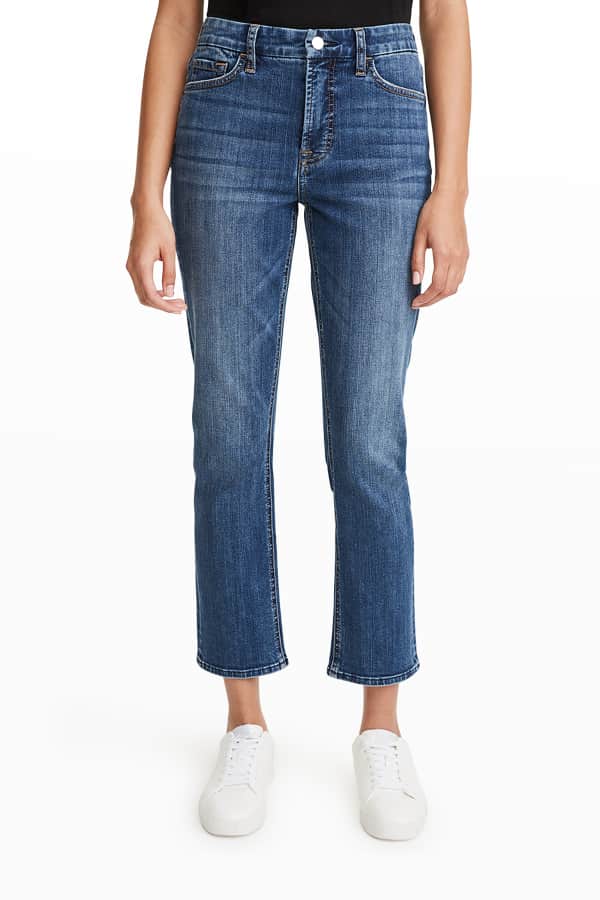 Jen7 Mid-Rise Slim Straight Jeans | Neiman Marcus