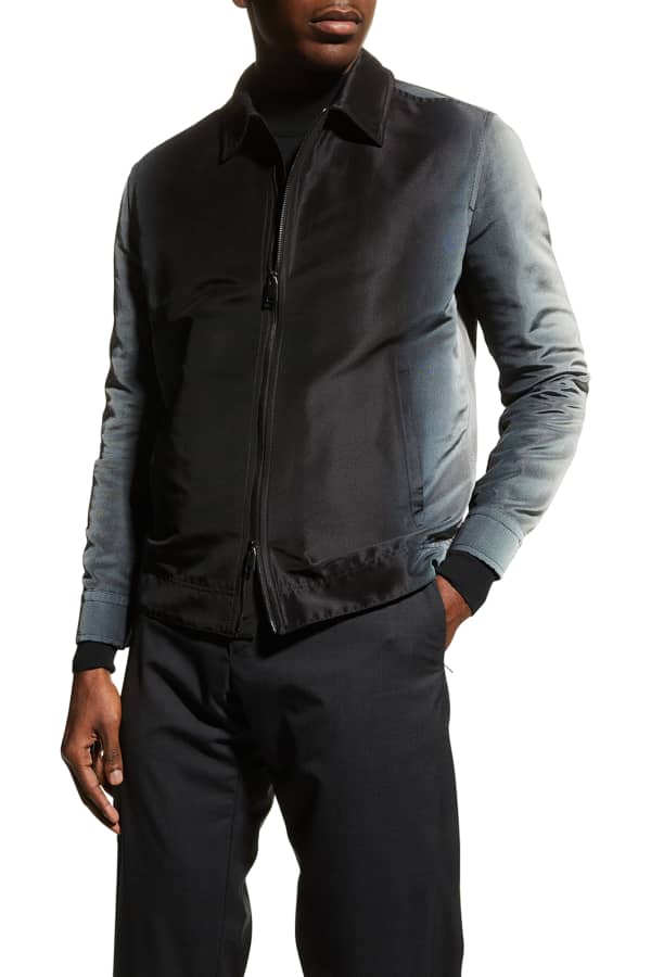 Alexander McQueen Men's Leather Logo Harness Bomber Jacket | Neiman Marcus