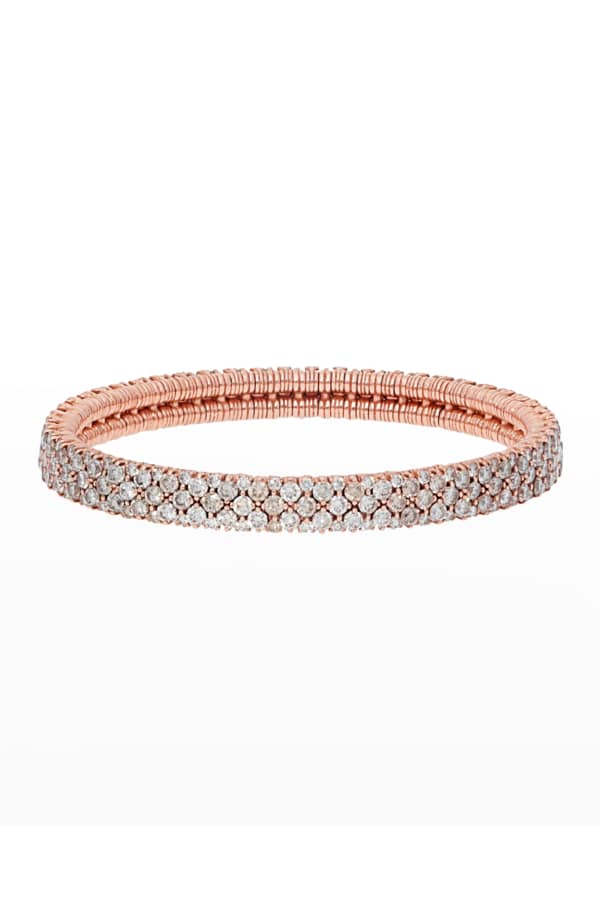 ZYDO Stretch 18k White Gold & Wide Diamond Bracelet, 19.36tcw | Neiman ...