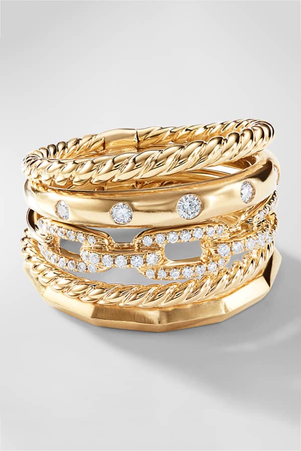David Yurman Labyrinth Double-Loop Ring with Diamonds | Neiman Marcus