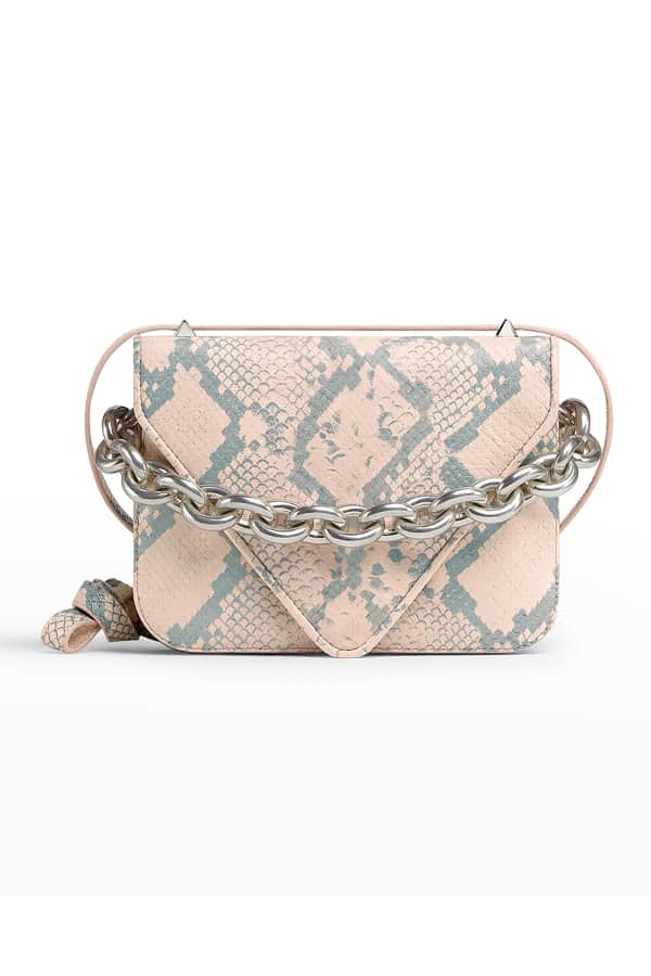 Chloe Marcie Small Python-Print Crossbody Bag | Neiman Marcus