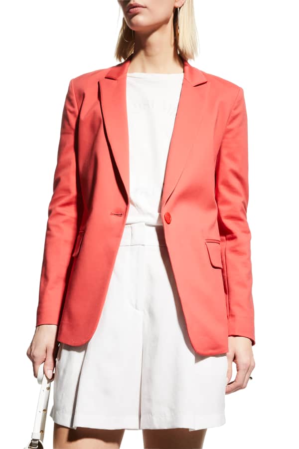 FRAME Classic One-Button Velvet Blazer | Neiman Marcus