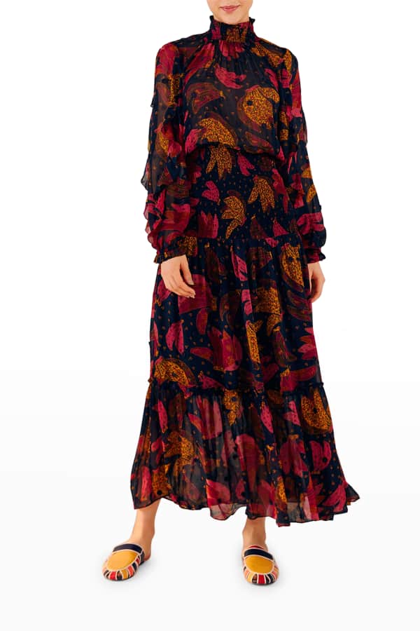 Farm Rio Ainika Print Macaws Maxi Dress | Neiman Marcus