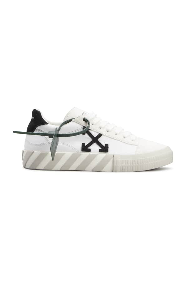 Off-White Arrow Suede Vulcanized Low-Top Sneakers | Neiman Marcus