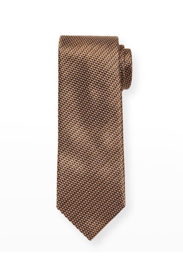 Charvet Men's Micro-Line Rhombus Silk Tie | Neiman Marcus