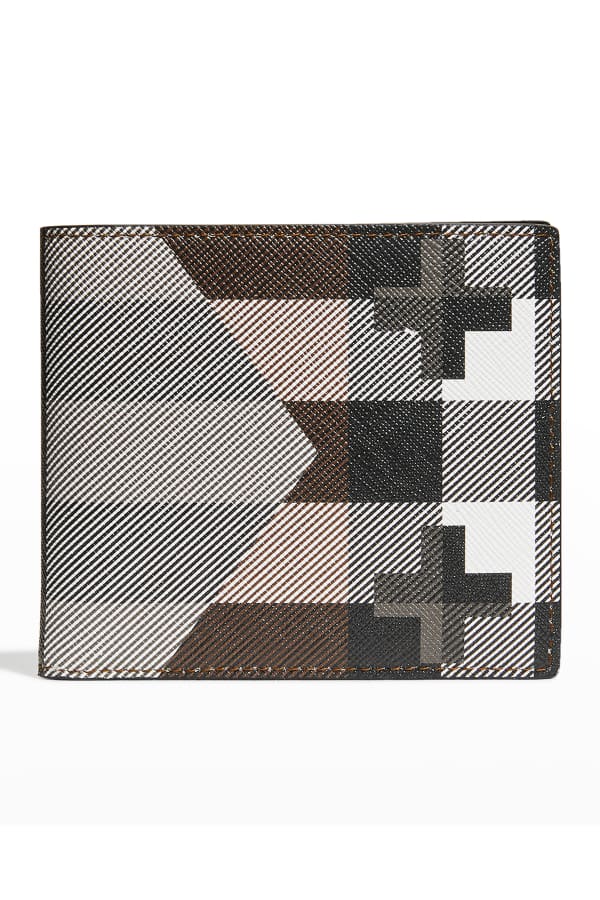Burberry Men's Check 8-Card Wallet | Neiman Marcus