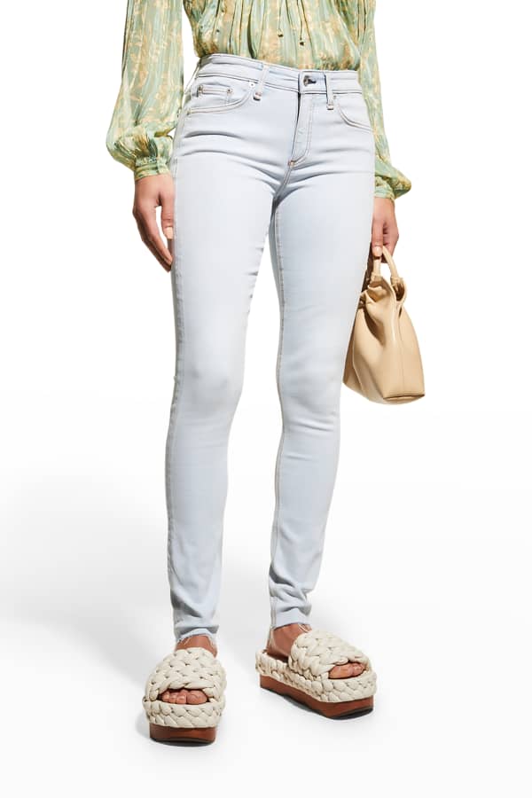 FRAME Le High Skinny Jeans with Staggered Raw Hem | Neiman Marcus