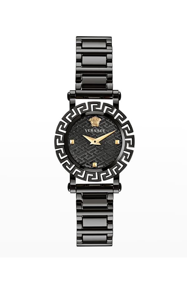Versace Greca Glam Watch with Bracelet Strap, Silver/Yellow Gold IP ...