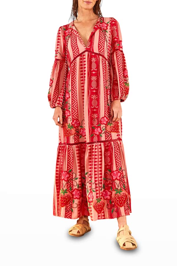Farm Rio Ainika Print Macaws Maxi Dress | Neiman Marcus