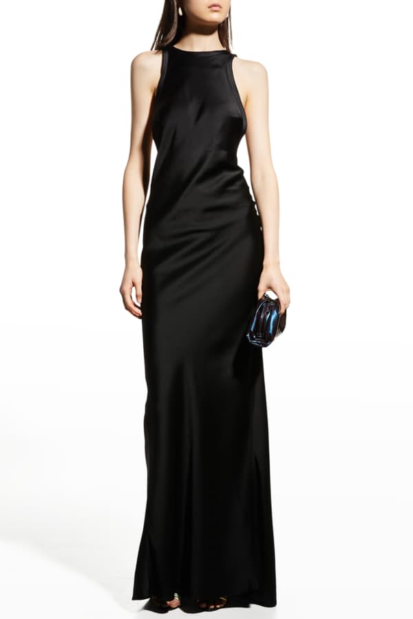 Halpern Wave Sequin Open-Back Column Gown | Neiman Marcus