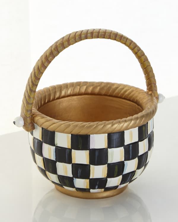 MacKenzie-Childs Royal Check Basket - Small | Neiman Marcus