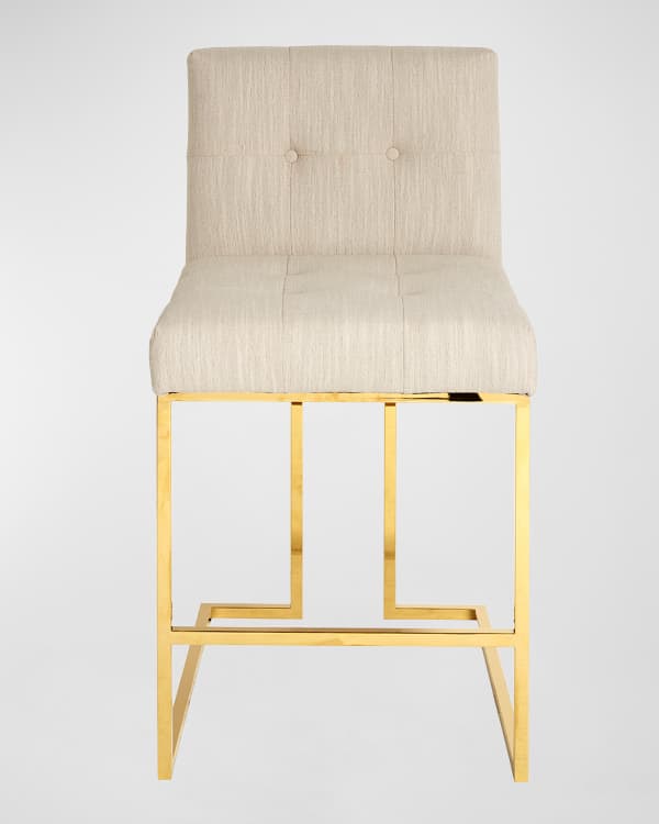 Jonathan Adler Maxime Counter Stool - Belgium Stone Linen | Neiman Marcus