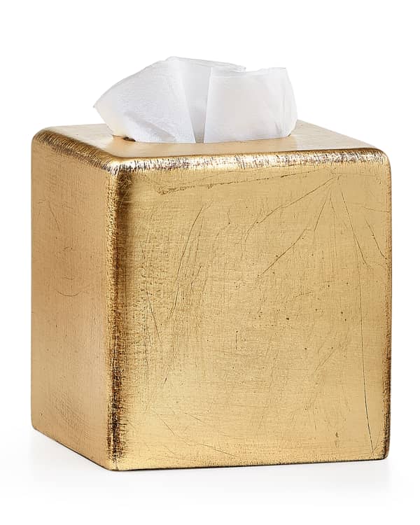 Mariposa Jute Cube Tissue Box Cover, Sand | Neiman Marcus