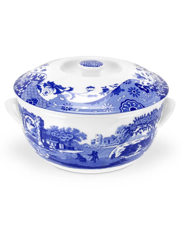 Spode Blue Italian Oval Fluted Dish | Neiman Marcus