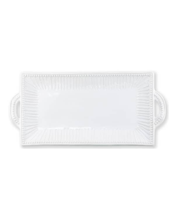 Vietri Incanto Stone Lace Small Rectangular Platter, Aqua | Neiman Marcus