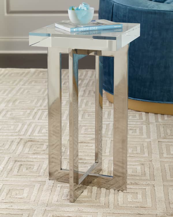 John-Richard Collection Crystal Martini Side Table | Neiman Marcus