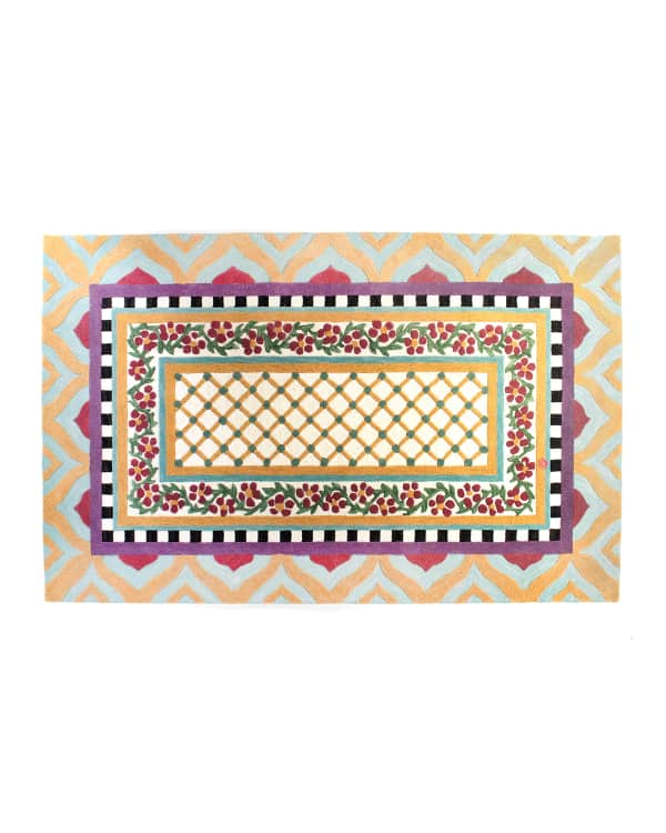 MacKenzie-Childs Tudor Rose Rug, 5' x 8' | Neiman Marcus
