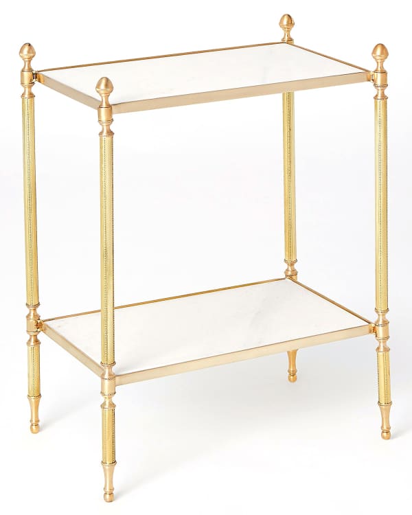 William D. Scott for Global Views Acorn Nickel Side Table | Neiman Marcus