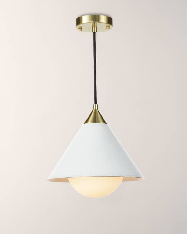 The Phillips Collection Ruffle Pendant, White/Copper | Neiman Marcus