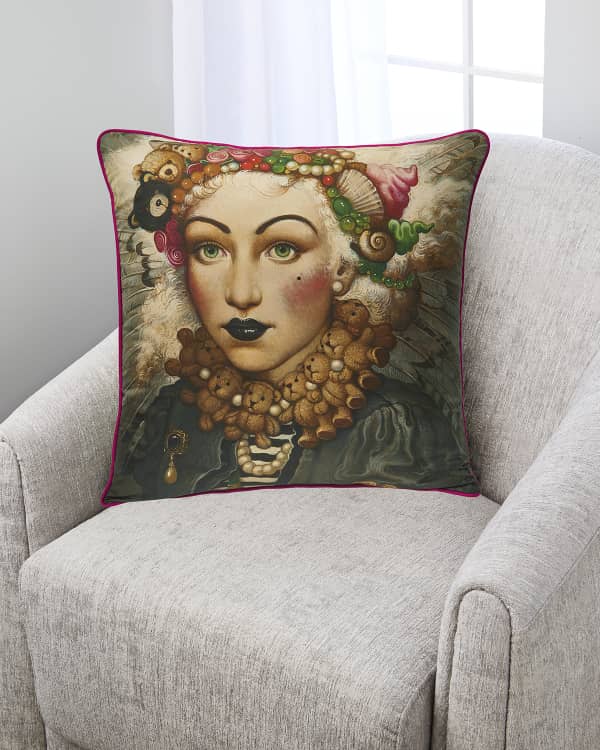 Yana Movchan Slay Your Dragon Silk Pillow | Neiman Marcus