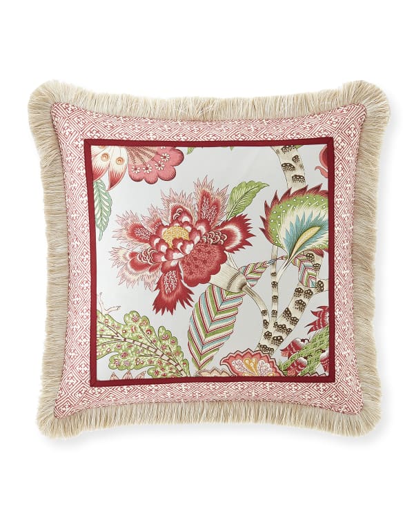 Dian Austin Couture Home Willette Patched Pillow with Fringe | Neiman ...
