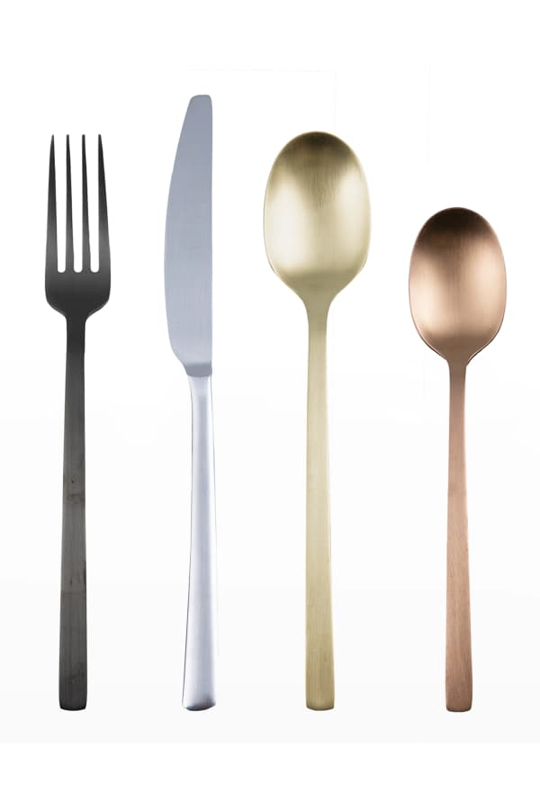 Cambridge Silversmiths 20-Piece Meridian Black Satin Hammered Flatware ...
