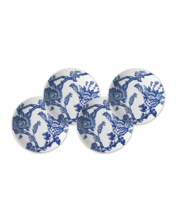 Caskata Blue Lucy Canapes Plates, Set of 4 | Neiman Marcus