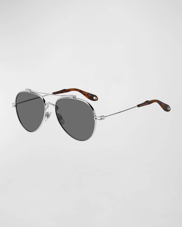 Prada Men's Square Metal Aviator Sunglasses - Gradient Lenses | Neiman Marcus
