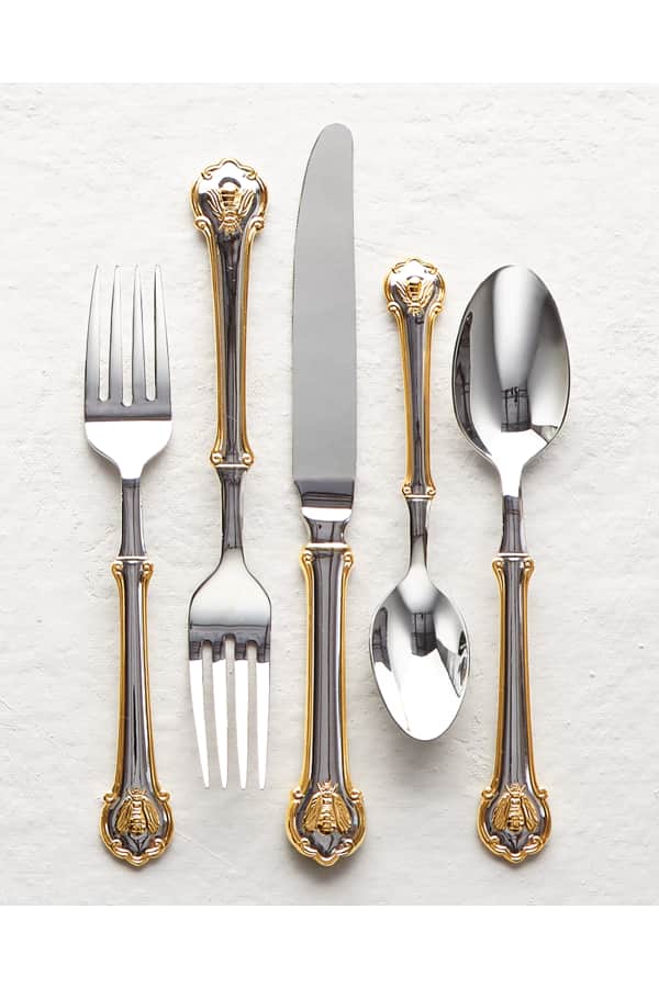 Wallace Silversmiths 20-Piece Gold Bamboo Flatware Service | Neiman Marcus